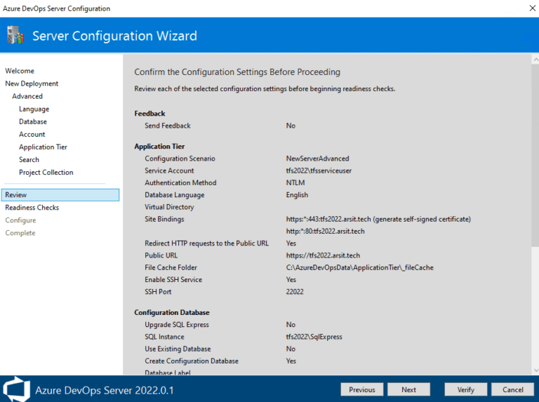 Setup Azure Devops 2022 on a Windows 2022 server virtual machine - ARS IT Consultancy